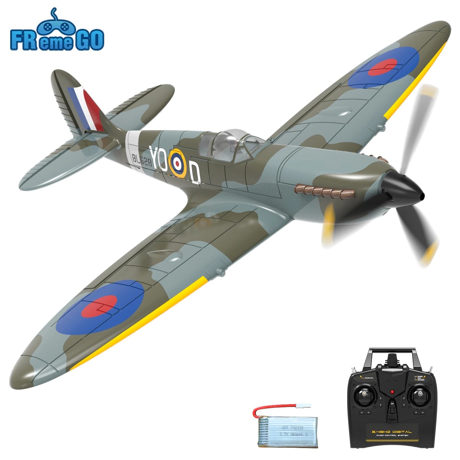 Spitfire RC Warbird – 400mm EPP RTF Fighter Plane with One-Key Aerobat ...